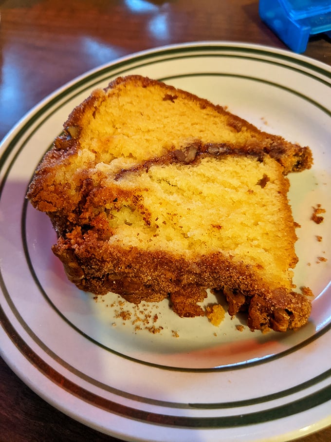 Coffee cake that bridges the gap between breakfast and dessert&mdash;the culinary equivalent of wearing pajamas to a formal event and somehow pulling it off.