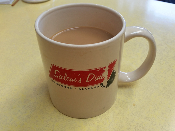 That first sip of diner coffee&mdash;strong, honest, and served in a mug that feels like home. The perfect companion to those legendary hash browns.