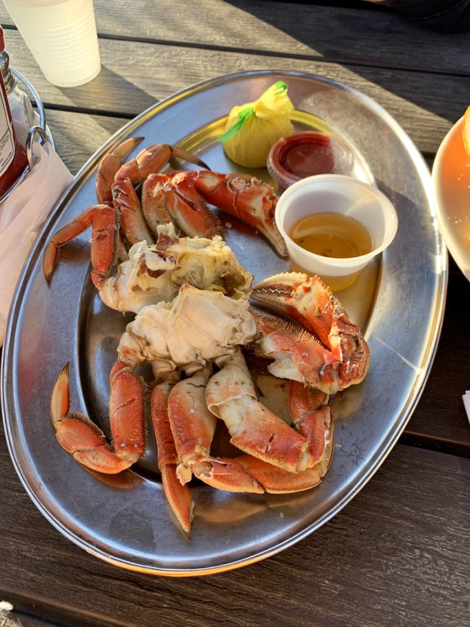 Dungeness crab, served with minimal fuss and maximum flavor. Sometimes the best seasoning is simply getting out of nature's way.