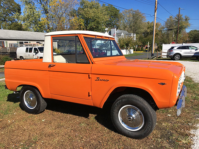 This pumpkin-orange Ford Bronco reminds us when SUVs were simple, rugged companions for adventure rather than mall-crawling status symbols.