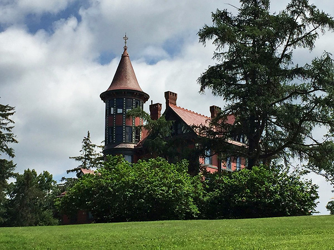 This Victorian architectural gem stands as a testament to Rhinebeck's gilded past, when wealthy New Yorkers built country estates to escape city summers.