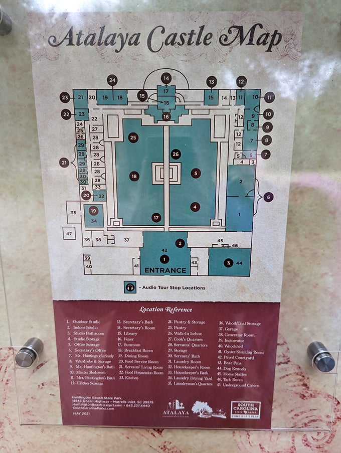 The castle's floor plan reveals the thoughtful design behind this unique structure&mdash;each room purposefully placed for both function and beauty.