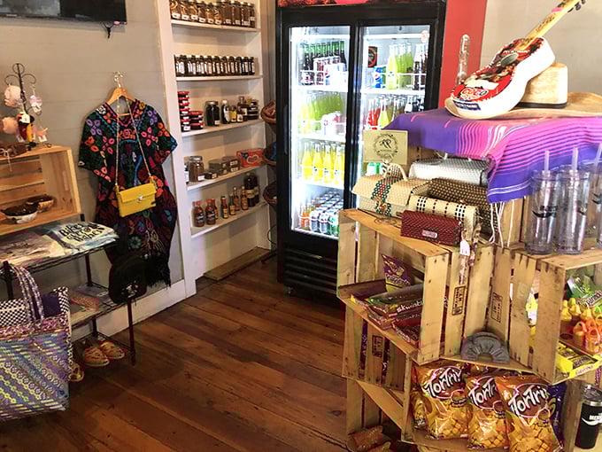 Beyond great food, the restaurant offers a thoughtfully curated selection of Mexican sodas, snacks, and colorful merchandise.