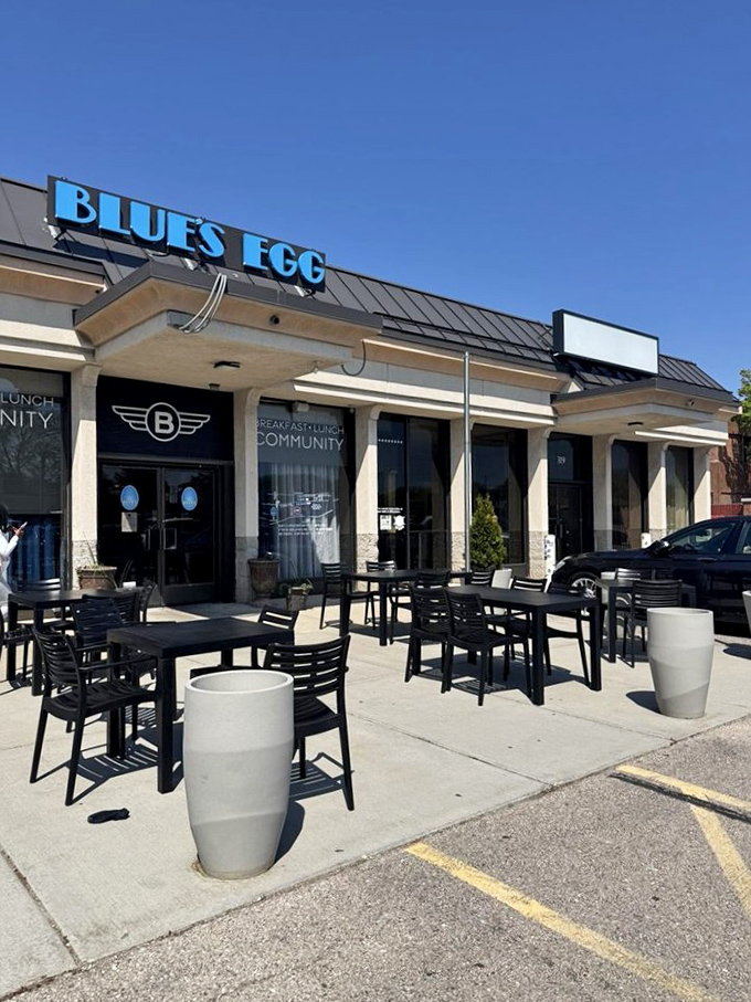 Outdoor seating for those perfect Wisconsin summer mornings when coffee and French toast taste even better with a side of fresh air.