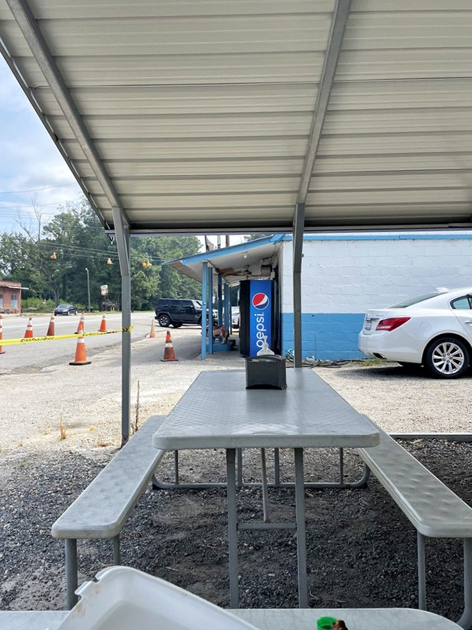 Al fresco dining, barbecue style. These picnic tables have witnessed more food euphoria than most five-star restaurants could ever dream of.
