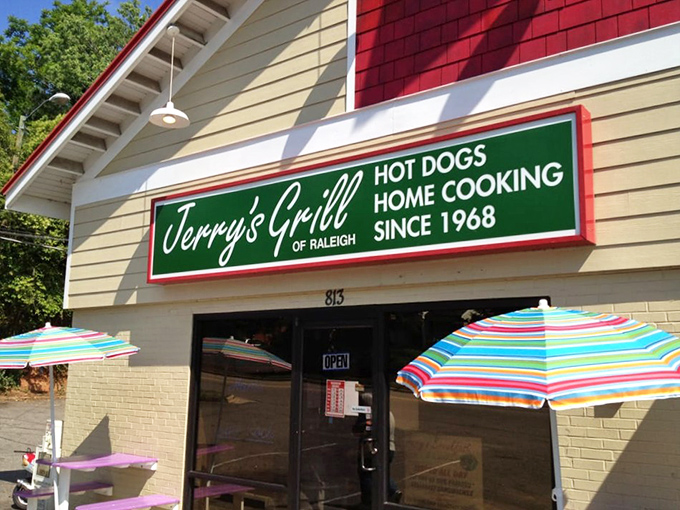 Colorful umbrellas welcome hungry visitors to this unassuming building that houses some of Raleigh's most satisfying comfort food.