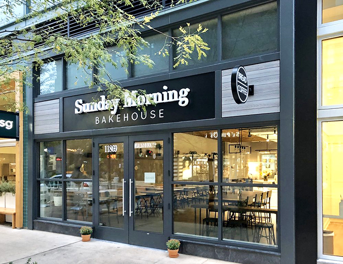 The storefront glows with promise as evening approaches—a reminder that tomorrow brings another chance for croissant-fueled happiness.