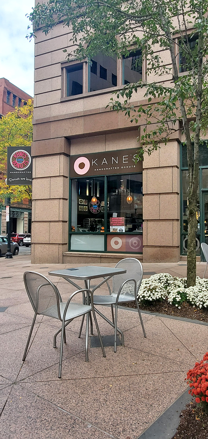 Outdoor seating for those rare perfect Boston days when nothing beats enjoying your donut with a side of people-watching and fresh air.