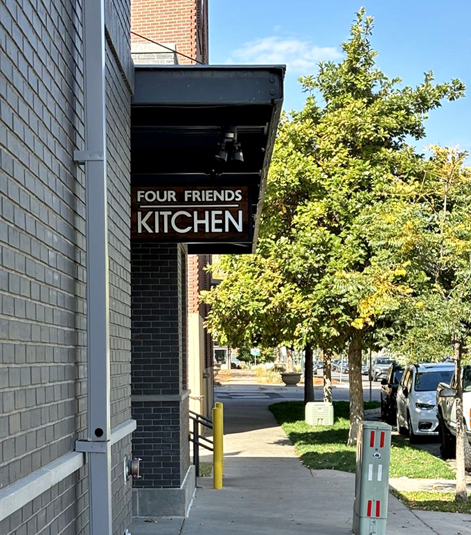 The sign that stops breakfast pilgrims in their tracks &ndash; a beacon of hope for the hungry on a tree-lined Denver street.