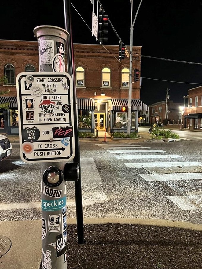 The Grove neighborhood after dark&mdash;urban charm meets small-town warmth, the perfect setting for Grace's Southern hospitality outpost.