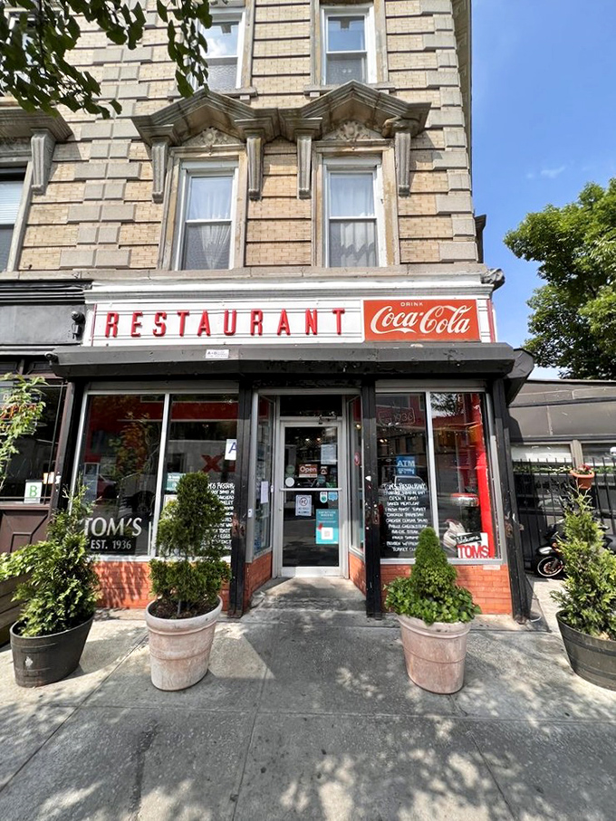 The entrance isn't just a doorway&mdash;it's a portal to a world where breakfast reigns supreme and potted plants stand guard over decades of deliciousness.