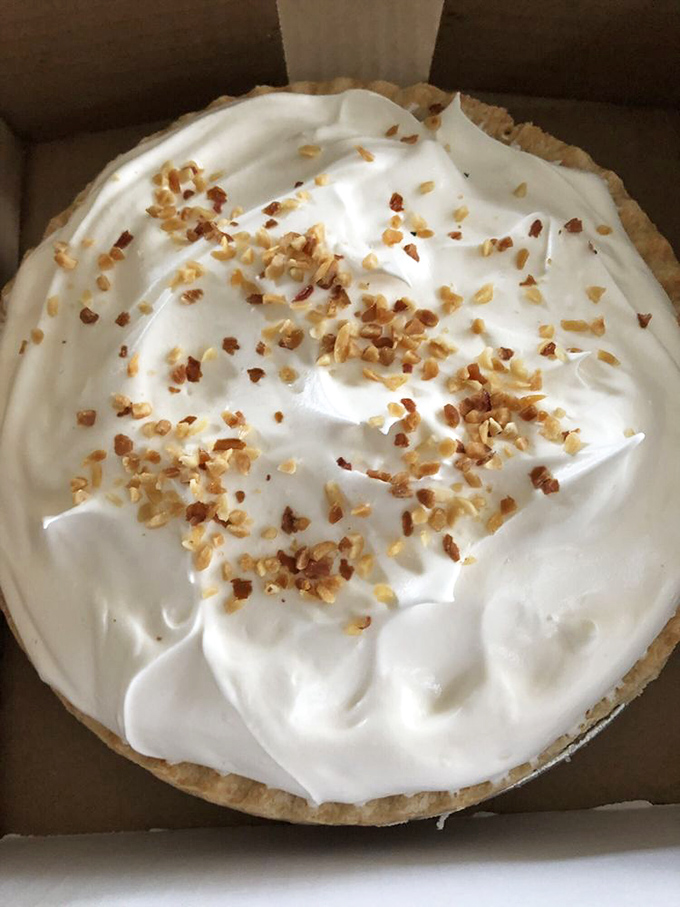 Cloud-like cream topped with toasted nuts—a textural symphony in a humble pie tin. Simple ingredients transformed into something extraordinary.