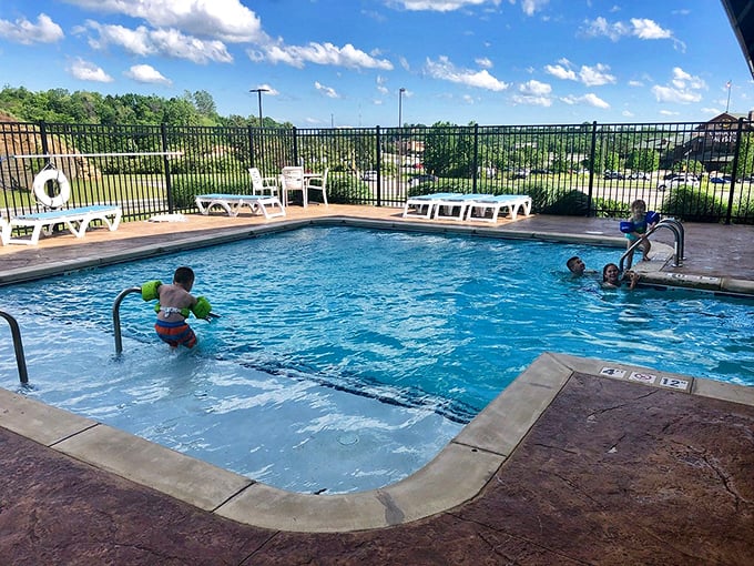 Community pools provide summer refreshment without country club dues. Where retirement living includes poolside relaxation without premium pricing.