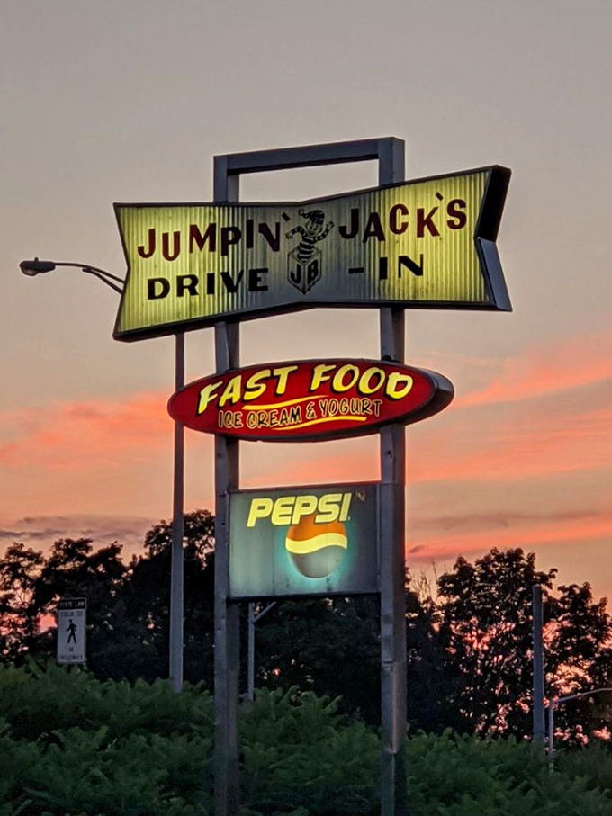 That neon sign against a sunset sky is pure Americana. Like a beacon calling hungry travelers home after a long day's journey.