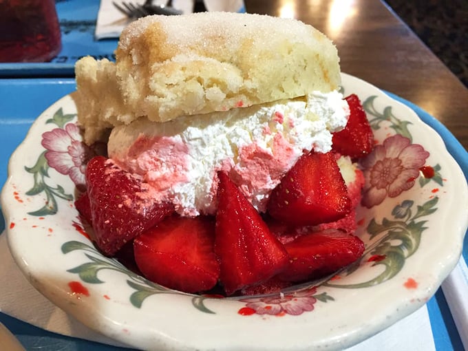 This isn't just strawberry shortcake &ndash; it's summer distilled onto grandma's china. The whipped cream melts into sweet berries like memories into stories.
