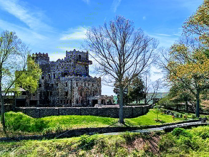 From this vantage point, Gillette Castle commands the landscape like a Connecticut king surveying his realm of rolling hills and river views.