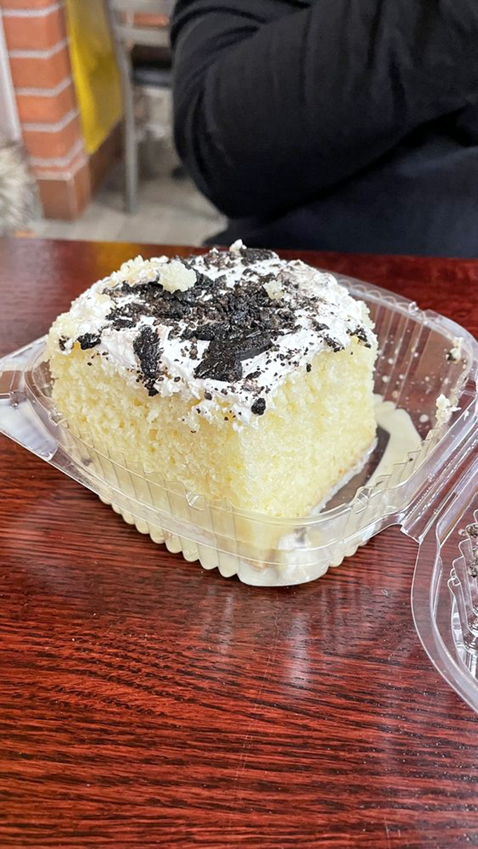 Tres Leches cake that looks deceptively simple but delivers complex pleasure. The Meryl Streep of desserts&mdash;understated yet absolutely spectacular.