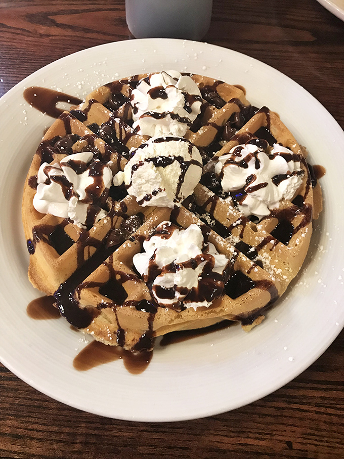 This waffle isn't just breakfast, it's dessert with an alibi&mdash;a morning indulgence that makes you feel like you've gotten away with something delicious.