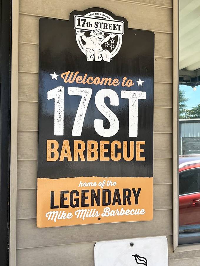 The welcome sign says it all: you're not just entering a restaurant, you're stepping into a legendary BBQ institution with the credentials to back it up.