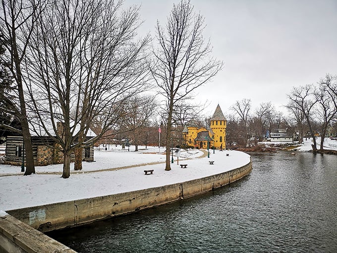 Winter transforms the castle into a snow-dusted fantasy, like something straight out of a holiday card or a particularly chilly fairy tale.