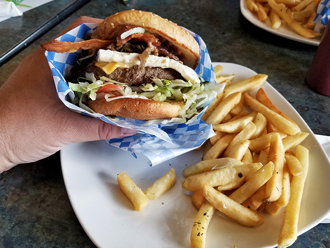 The Zeus burger doesn't just satisfy hunger&mdash;it conquers it with mythological might, proving Greek flavors work brilliantly beyond traditional boundaries.