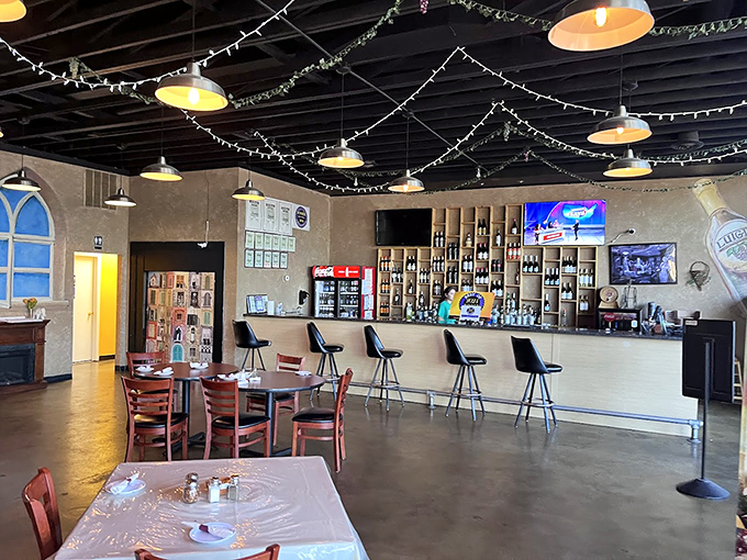 The bar area: where "I'll just have one glass of wine" turns into "let's split another appetizer" faster than you can say "Chianti." 