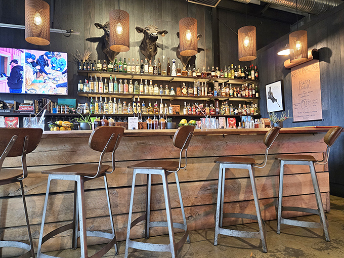 The bar at ZZQ isn't just serving drinks&mdash;it's offering liquid courage to help you order that extra half-pound of brisket you know you want.