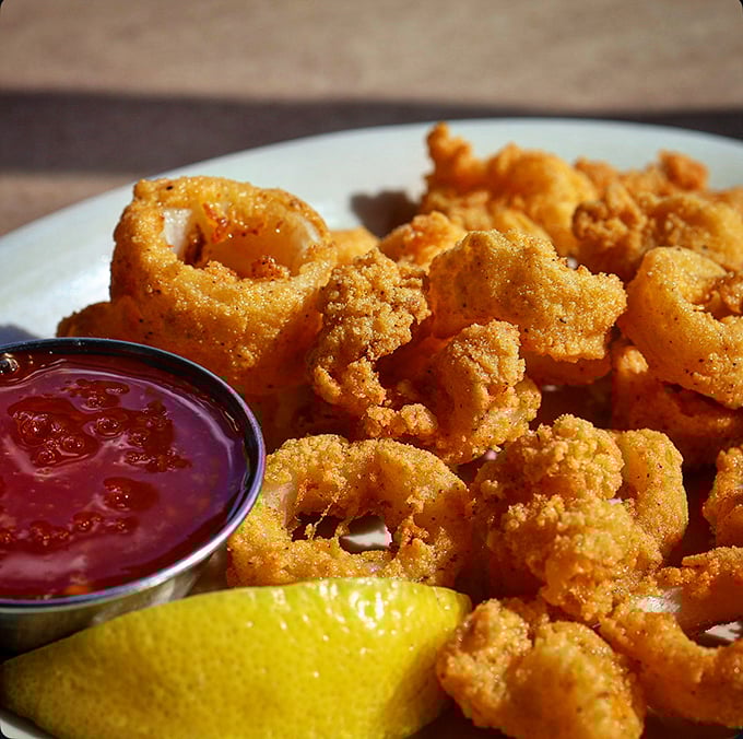 Calamari that's tender inside, crispy outside &ndash; the gold standard of fried seafood. One dip in that cocktail sauce and you'll be planning your next visit.