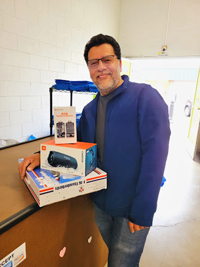 "Mission accomplished" personified. That JBL speaker and toolkit combo represents the perfect bin store hat trick &ndash; technology, practicality, and savings.