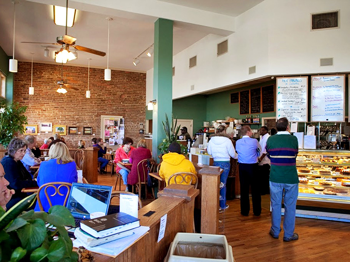 The corner entrance where calories don't count and Little Rock locals gather for their daily dose of community and carbs.