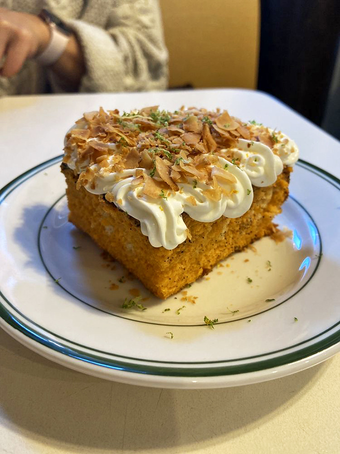 The green tea coffee cake doesn't just end a meal&mdash;it provides closure, therapy, and a compelling reason to schedule your next visit.