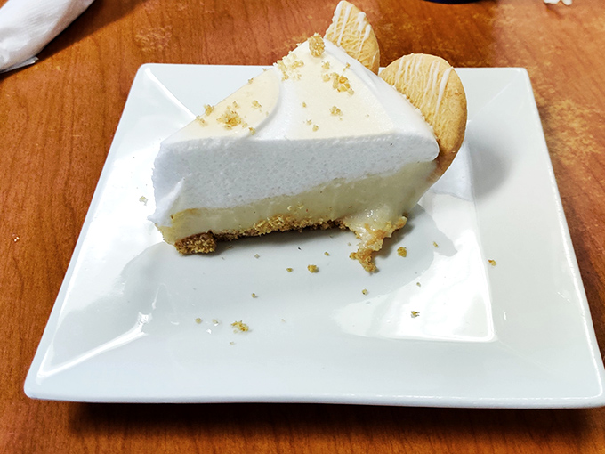 Pie that makes you consider ordering dessert first next time. This slice of heaven with its cloud-like meringue is worth every calorie and then some.