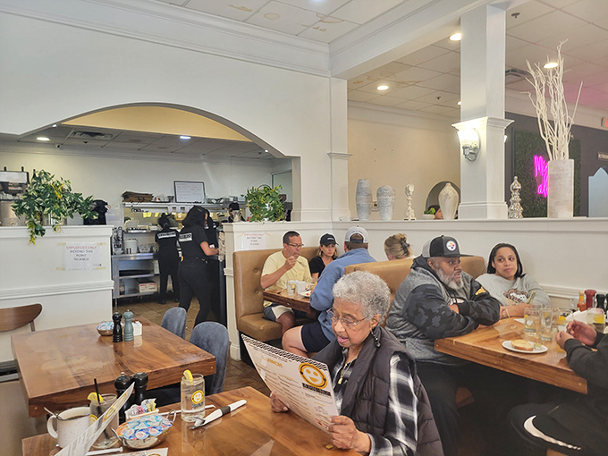 The dining room buzzes with the satisfied murmurs of breakfast enthusiasts who've discovered what you now know&mdash;these hash browns are worth the trip.