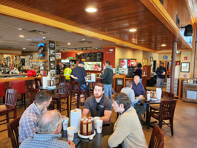 Community happens here &ndash; where strangers become friends over shared BBQ appreciation. Notice how nobody's looking at their phones? That's meat magic.