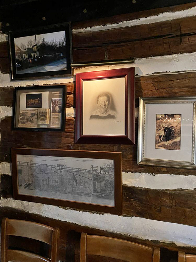 Wall displays tell Stroud's story without saying a word&mdash;a visual history of a restaurant that became an institution.