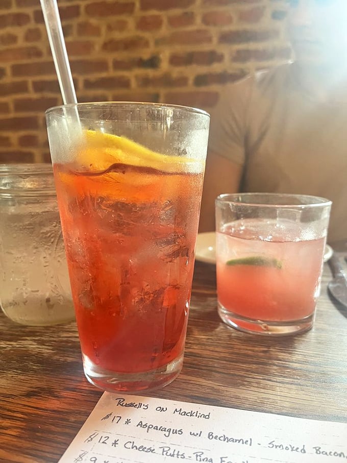 Cocktail o'clock at Russell's means colorful concoctions that pair perfectly with whatever deliciousness is headed your way from the kitchen.