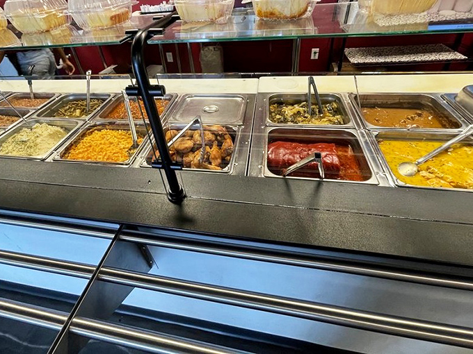 The buffet of dreams where decisions become deliciously difficult. Each steam tray promises a different path to satisfaction.