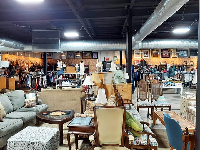 Mission 27's thoughtful merchandise arrangement creates natural shopping pathways, proving secondhand doesn't have to mean second-thought in store design.