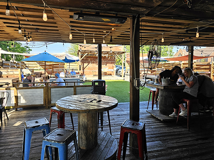 The outdoor patio offers al fresco dining with a side of Southern charm&mdash;perfect for enjoying Mediterranean flavors under Mississippi skies.