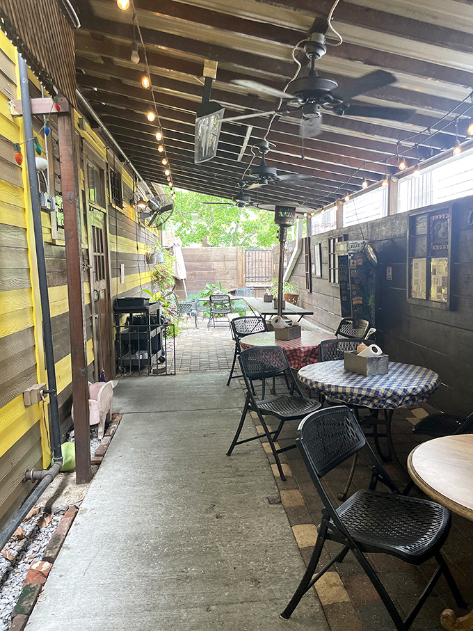 The outdoor patio: where BBQ-induced food comas happen in the fresh air and no one judges your sauce-stained shirt.