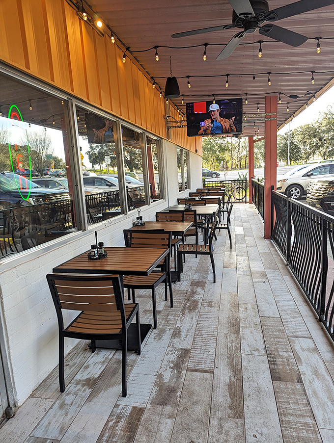 Florida's perfect weather deserves outdoor seating this inviting, where string lights create the ambiance and Mexican food creates the memories.