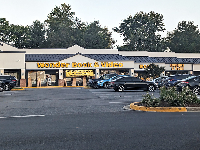 As dusk approaches, Wonder Book's welcoming storefront promises literary adventures await inside, regardless of the hour or season.