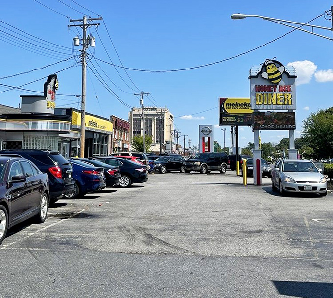 A full parking lot is the universal sign language for "the food is worth waiting for." Even on beautiful days, people choose to be inside this Glen Burnie gem.