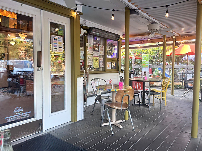 The patio seating area offers a front-row view to SoMa neighborhood life while you contemplate a second helping.