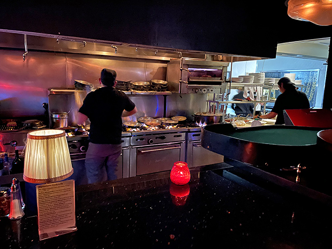Behind the scenes, the kitchen staff works their magic. It's like watching a well-choreographed dance &ndash; with more pasta.