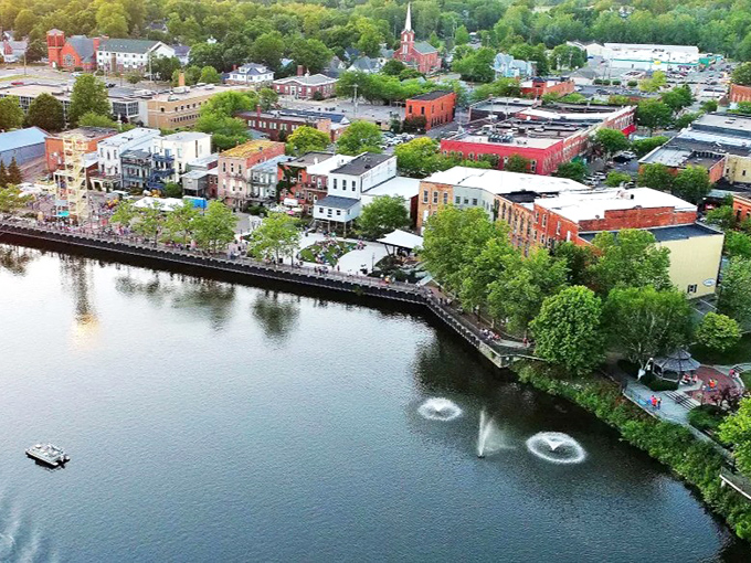 An aerial view reveals how perfectly Allegan nestles alongside the Kalamazoo River. From up here, you can almost see your retirement savings stretching further than you thought possible.