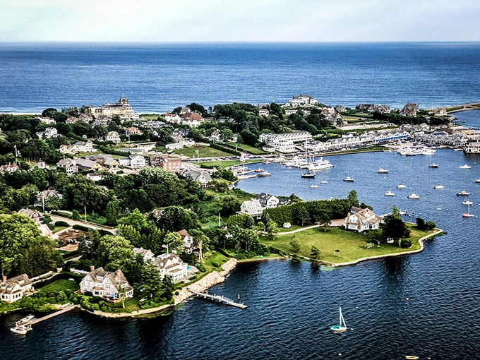 From above, Stonington's peninsula setting becomes clear &ndash; a perfect marriage of land and sea that feels worlds away from urban concerns.