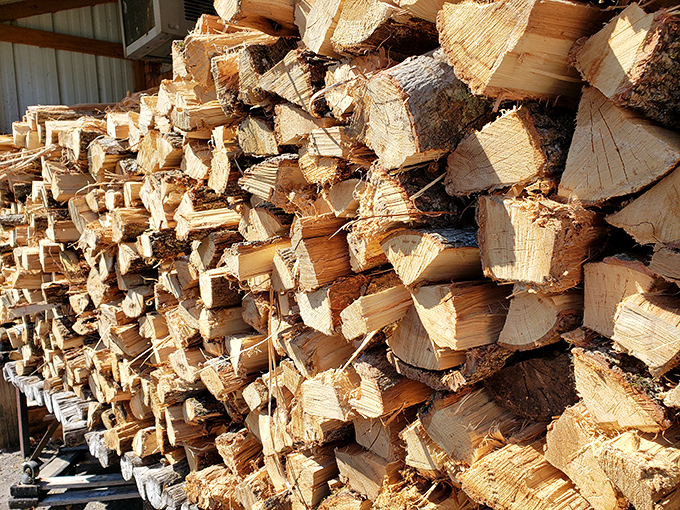 The secret behind great barbecue isn't complicated&mdash;just hickory wood, time, and tradition. This woodpile represents flavor in its most elemental form.
