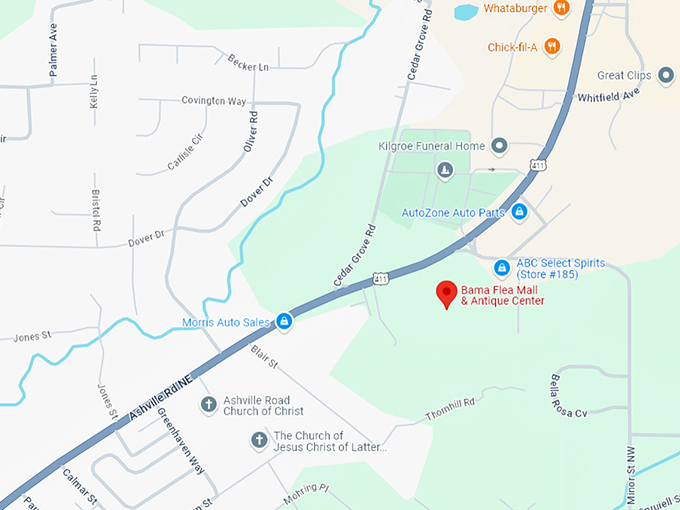 16 bama flea mall & antique center map