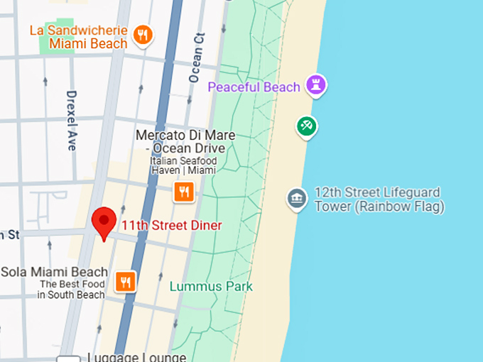 16. 11th street diner map